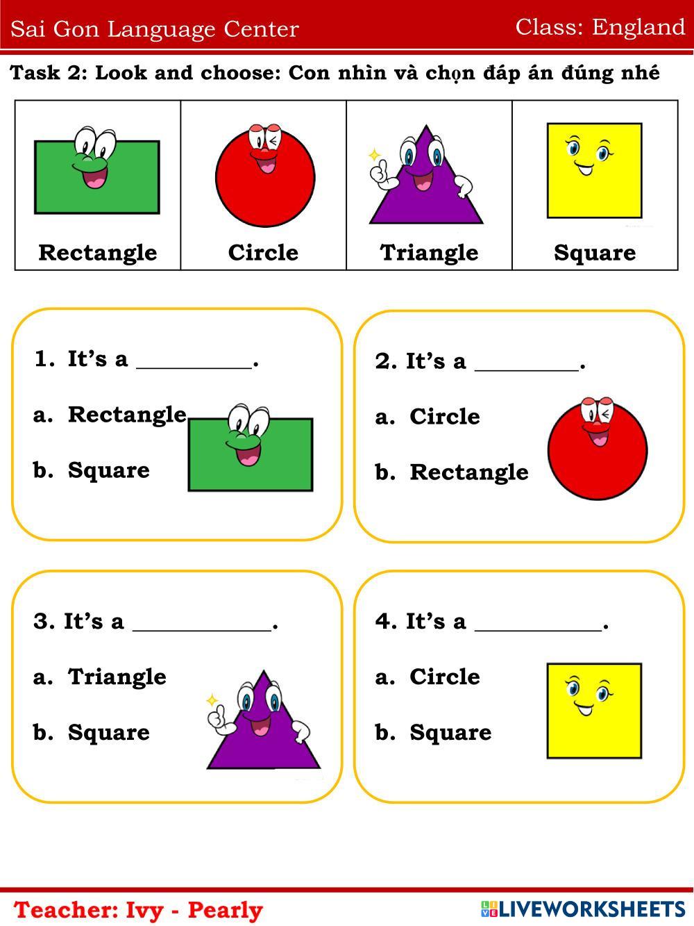 PPD - A4 shapes | Live Worksheets