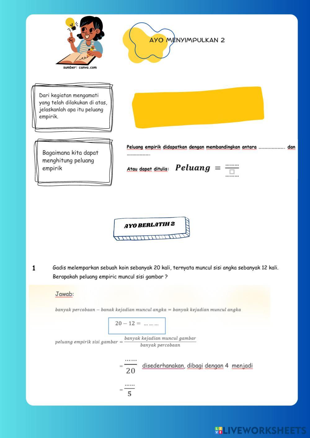 7135343 | PELUANG MATEMATIKA KELAS 8 | Fitra Ayu