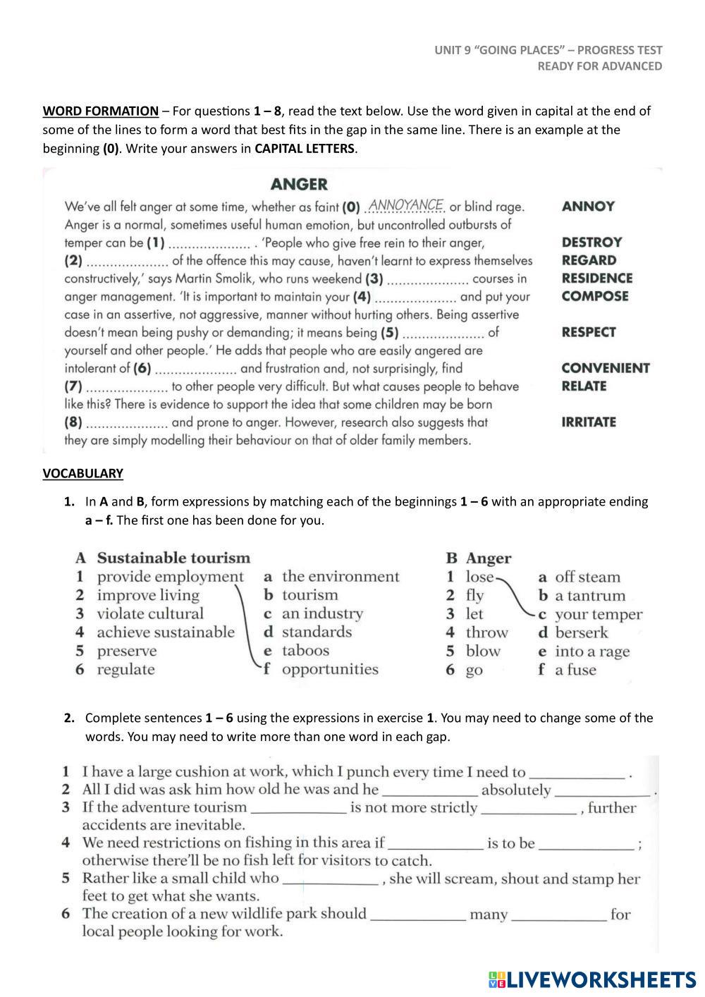 Ready for advan… | Free Interactive Worksheets | 7134899