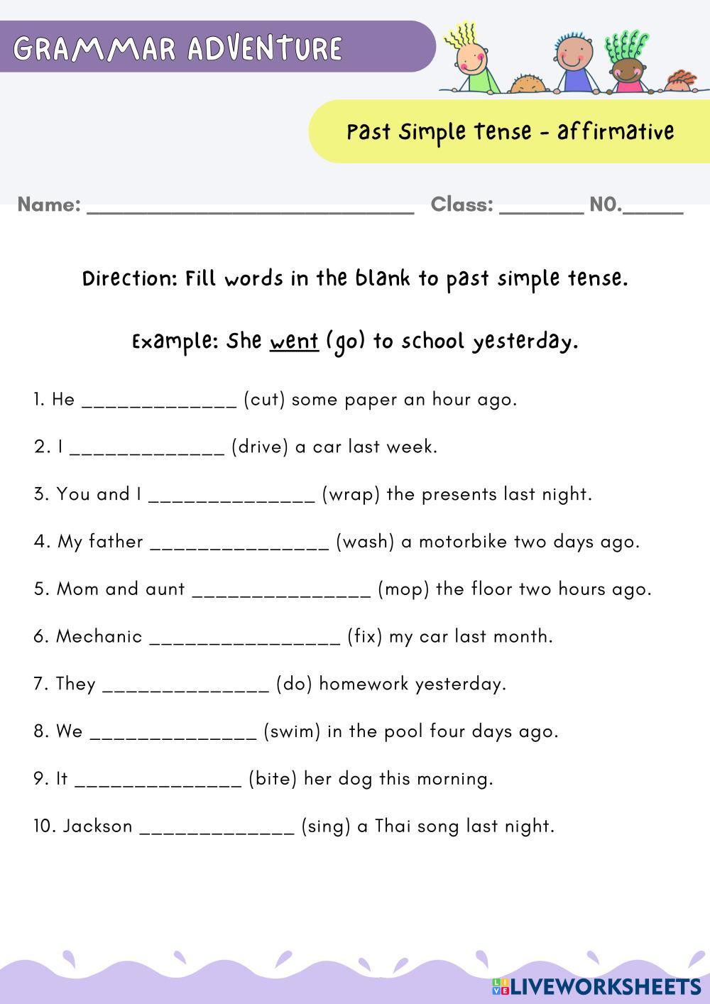 Affirmative: Pa… | Free Interactive Worksheets | 7135187
