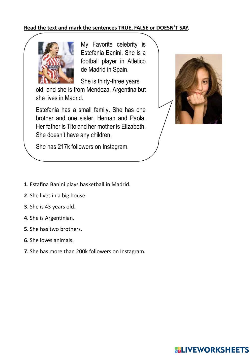 Text 1 - TF | Live Worksheets