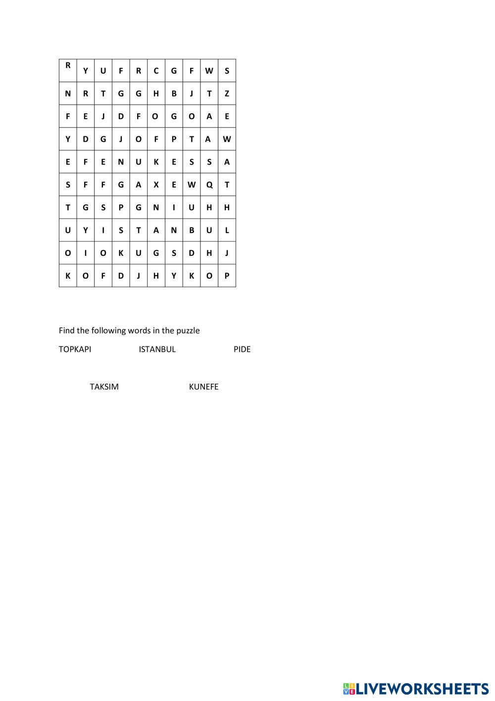 FIND WORDS | Live Worksheets