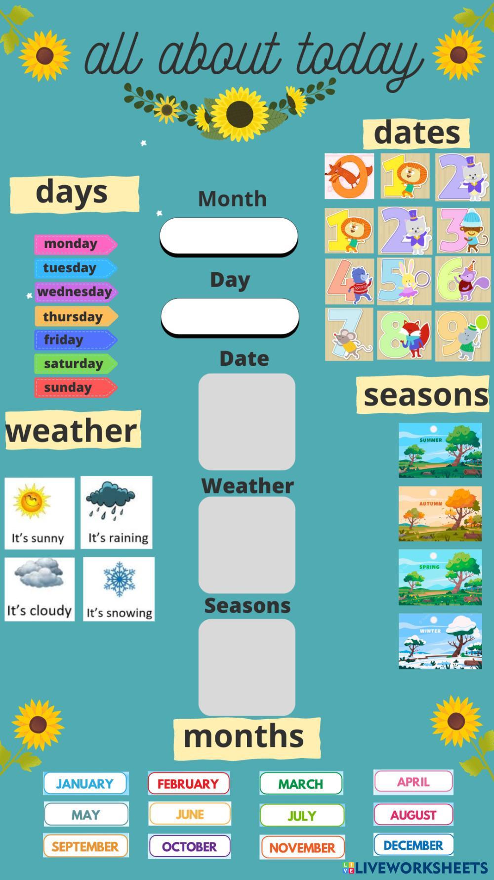 calendar chart | Live Worksheets