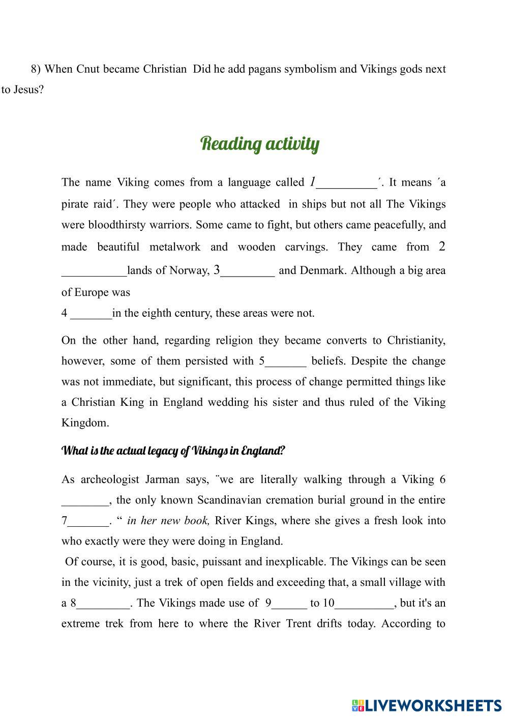 Vikings 7131103 | Isabele_10 | Live Worksheets