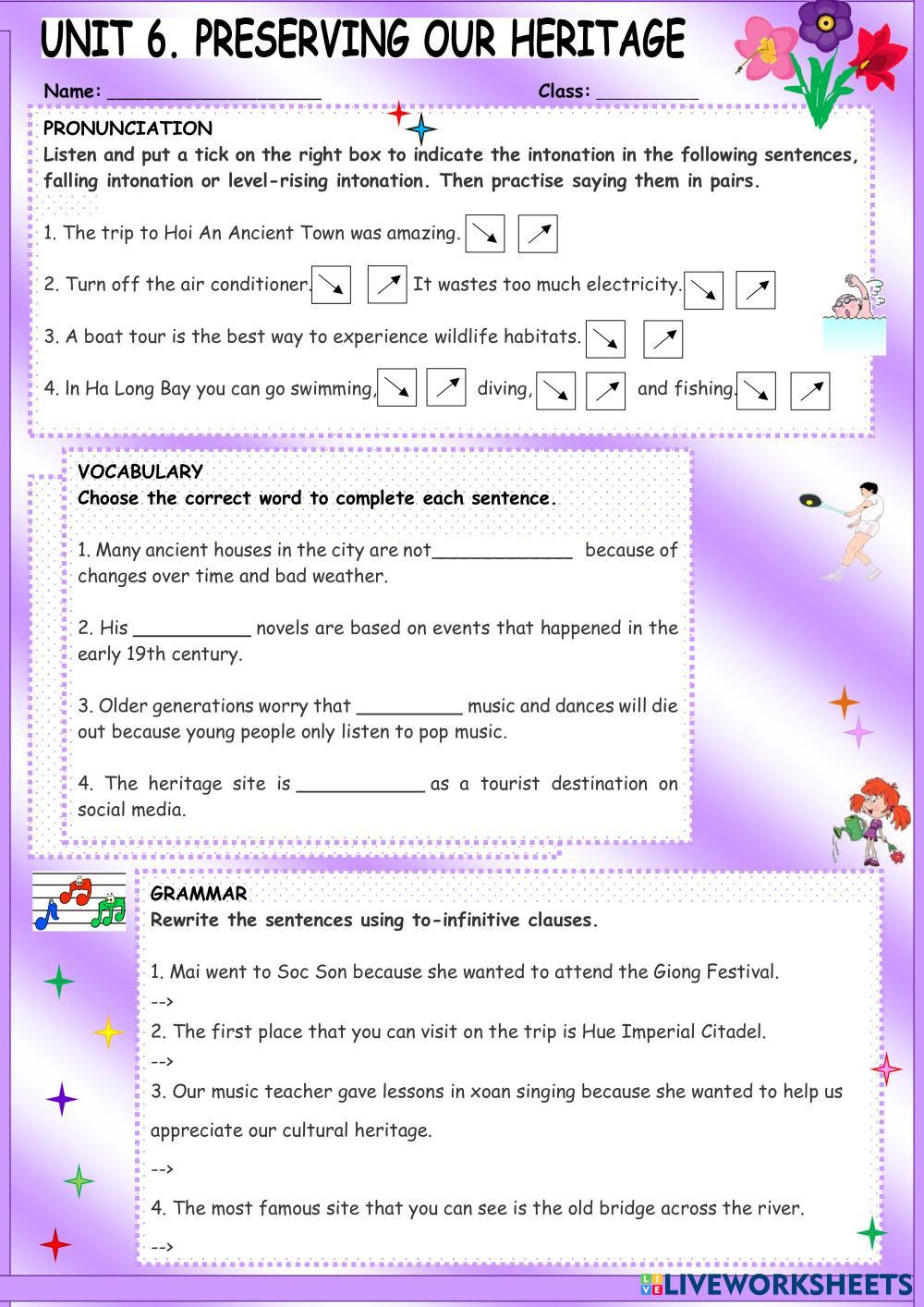 UNIT 6: LOOKING BACK | Live Worksheets
