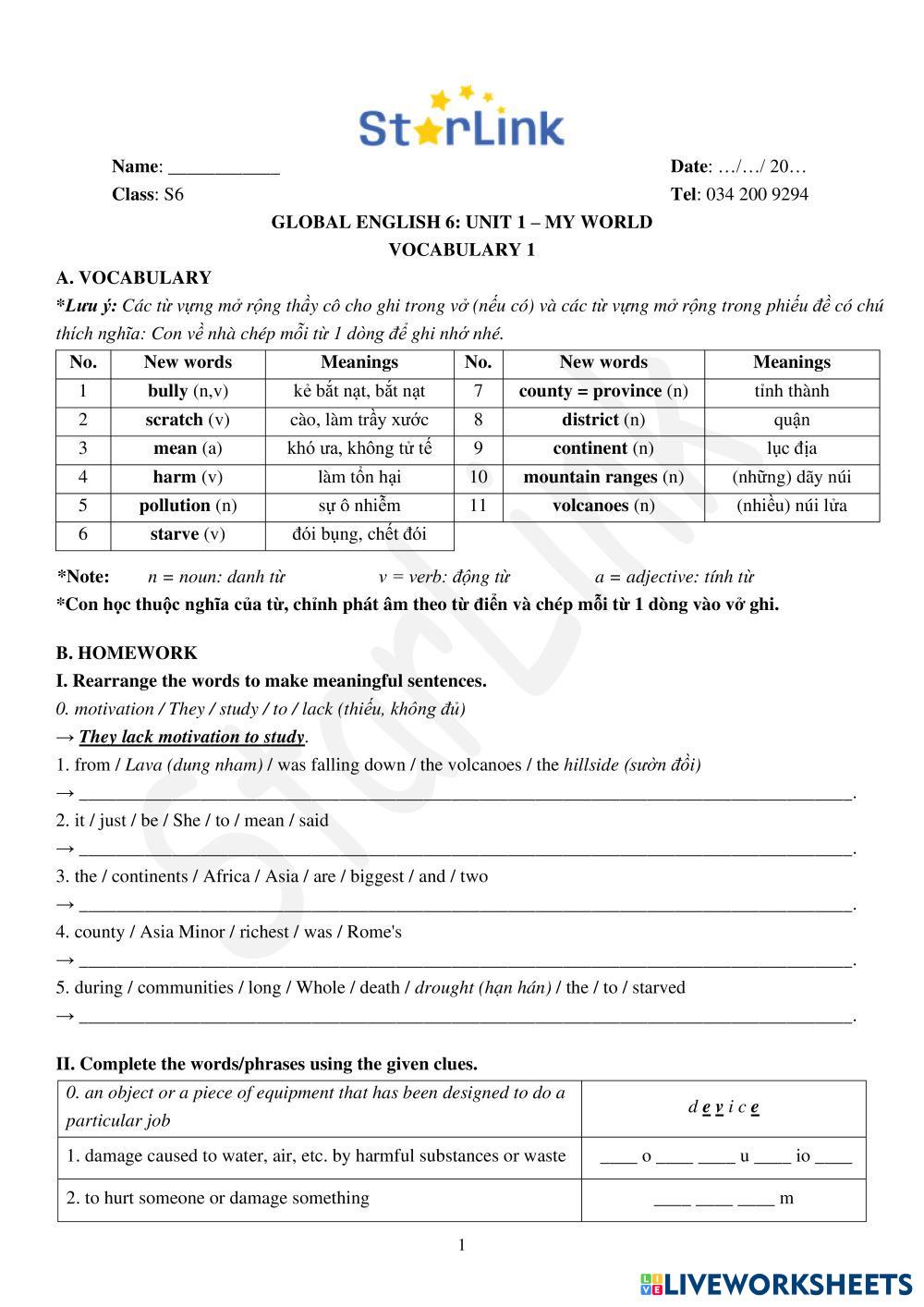 Foreign Teacher_S6_WEEK 1_U1_VOCAB 1 7127241