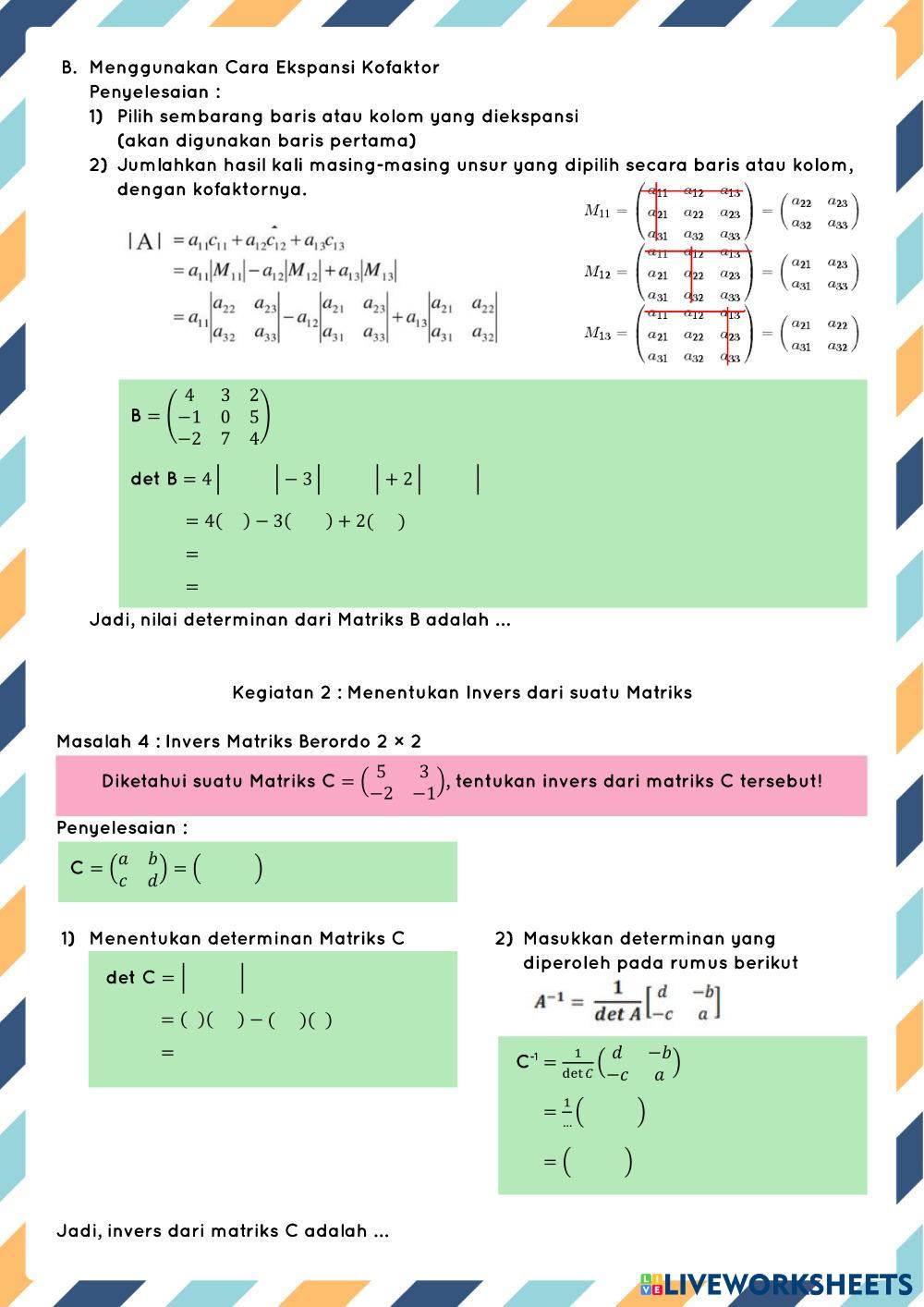 7138547 | Matriks (Determinan dan Invers Matriks)