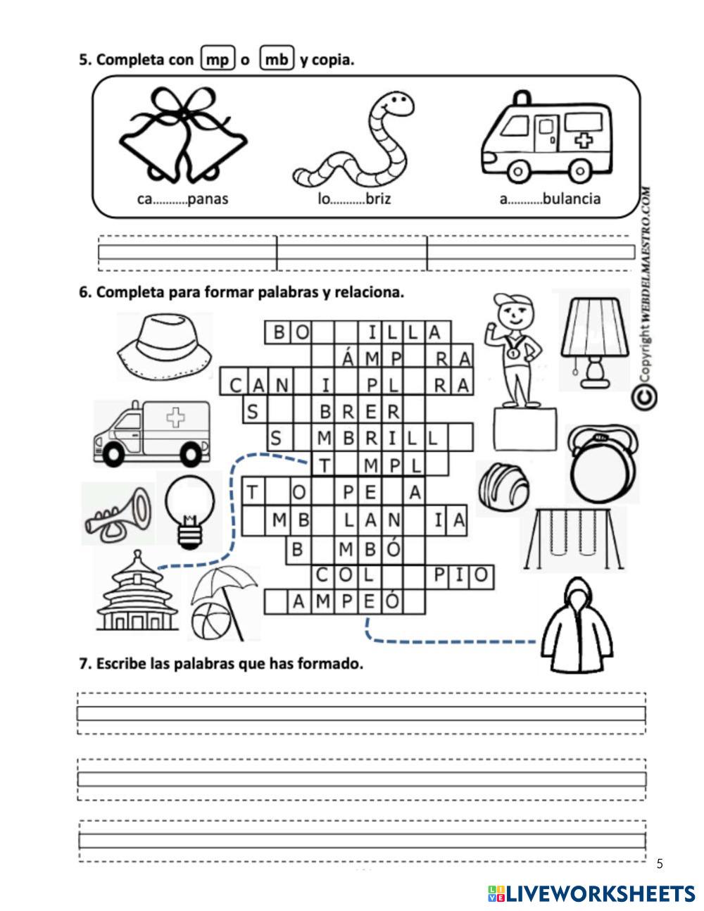 Tarea Español 7139212 | Profeglori | Live Worksheets