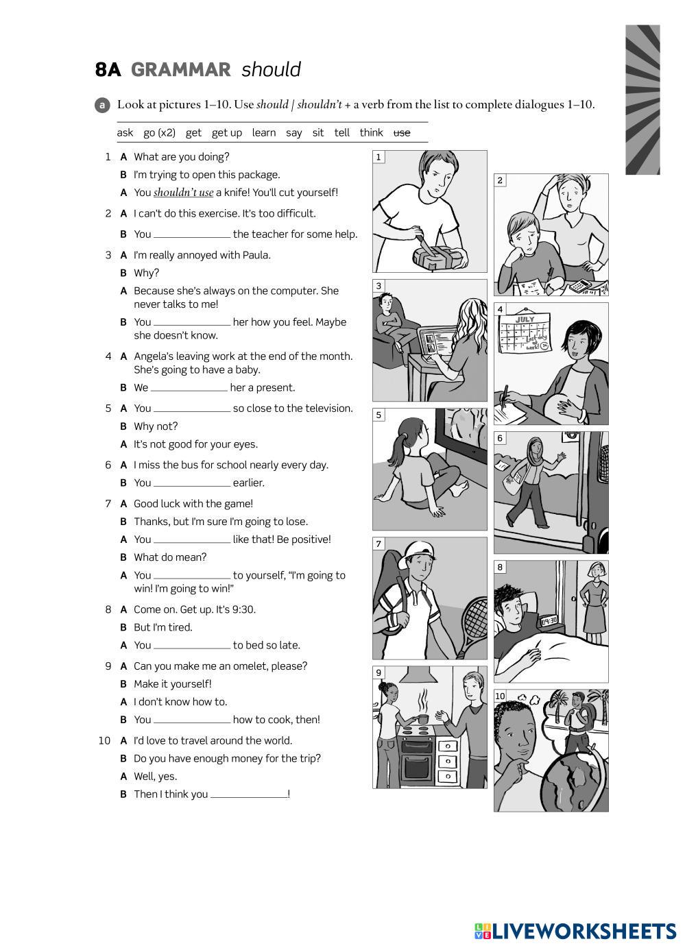 GI1 - Unit 8A - Grammar | Live Worksheets