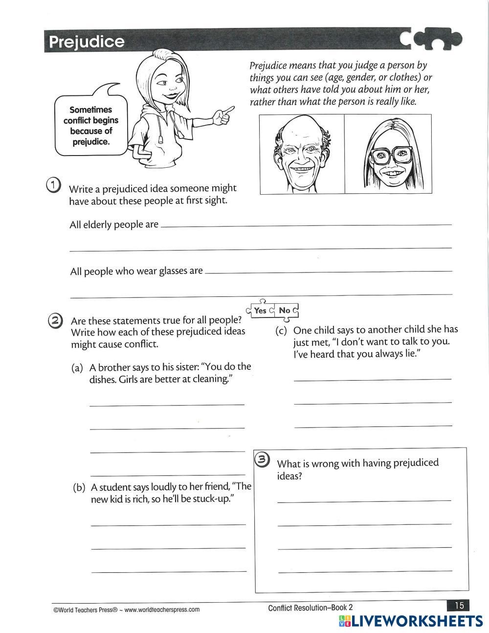 Prejudice | Live Worksheets