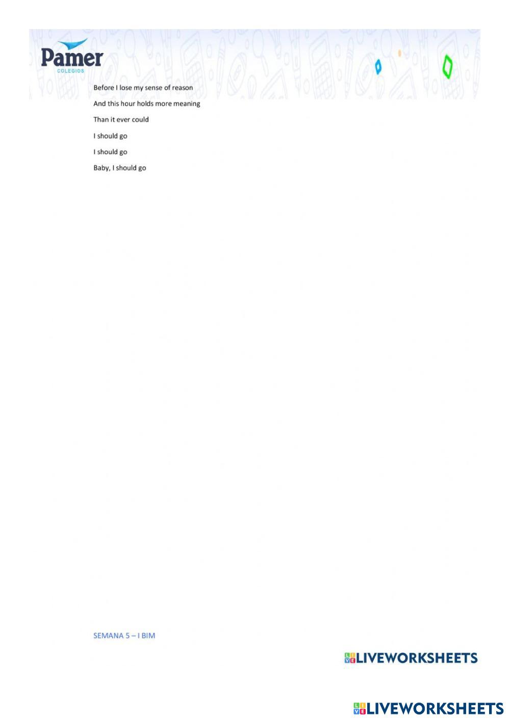 SING A SONG | Free Interactive Worksheets | 7146487