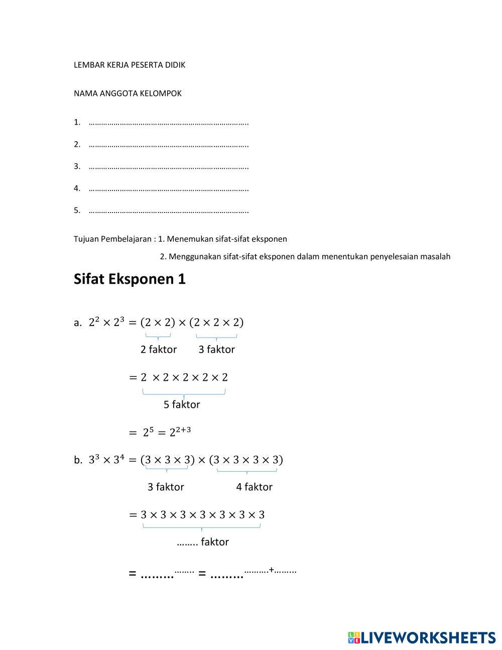 LKPD Sifat-Sifa… | Free Interactive Worksheets | 7147123