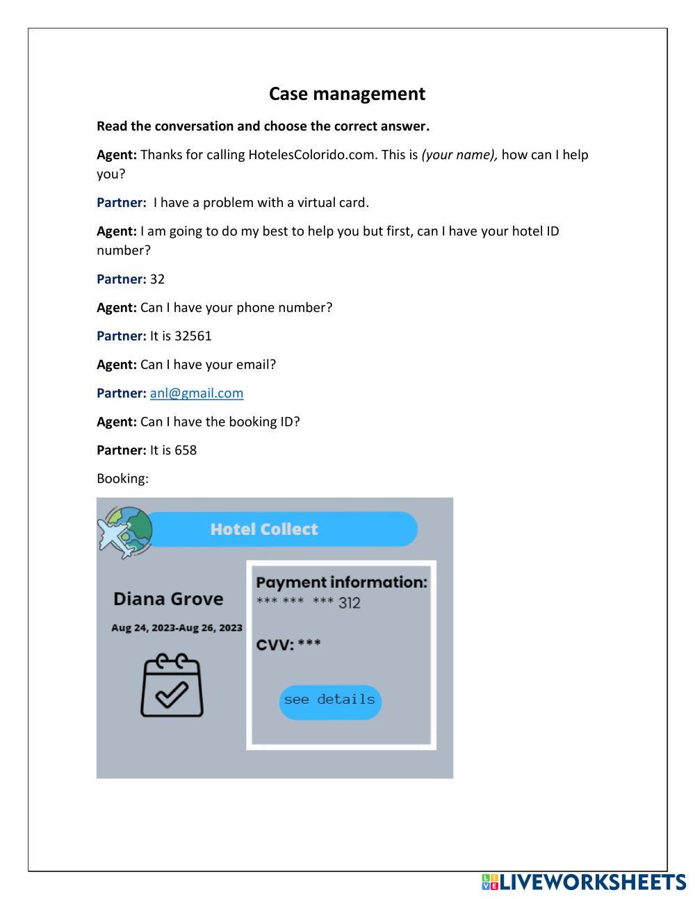 Case management | Live Worksheets