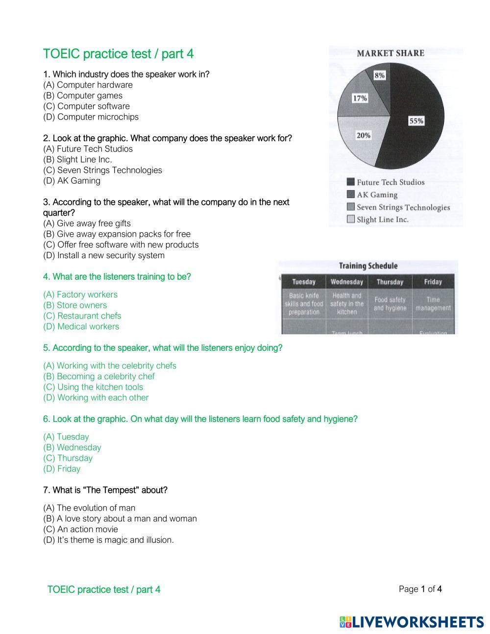 TOEIC listening… | Free Interactive Worksheets | 7148141