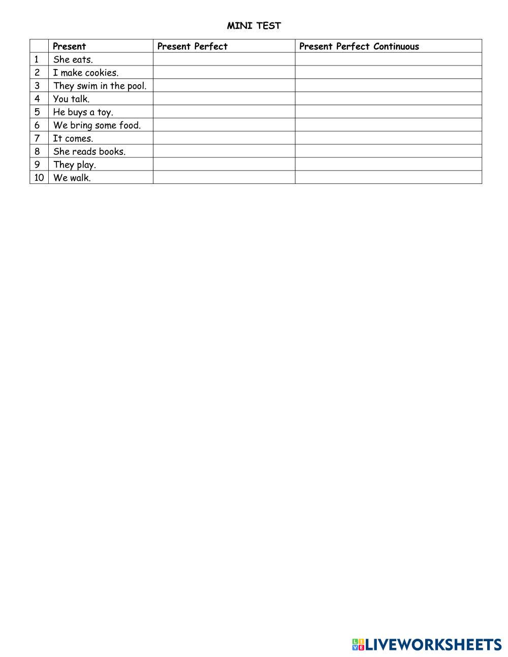 GRAMMAR Live Worksheets GRAMMAR Live Worksheets