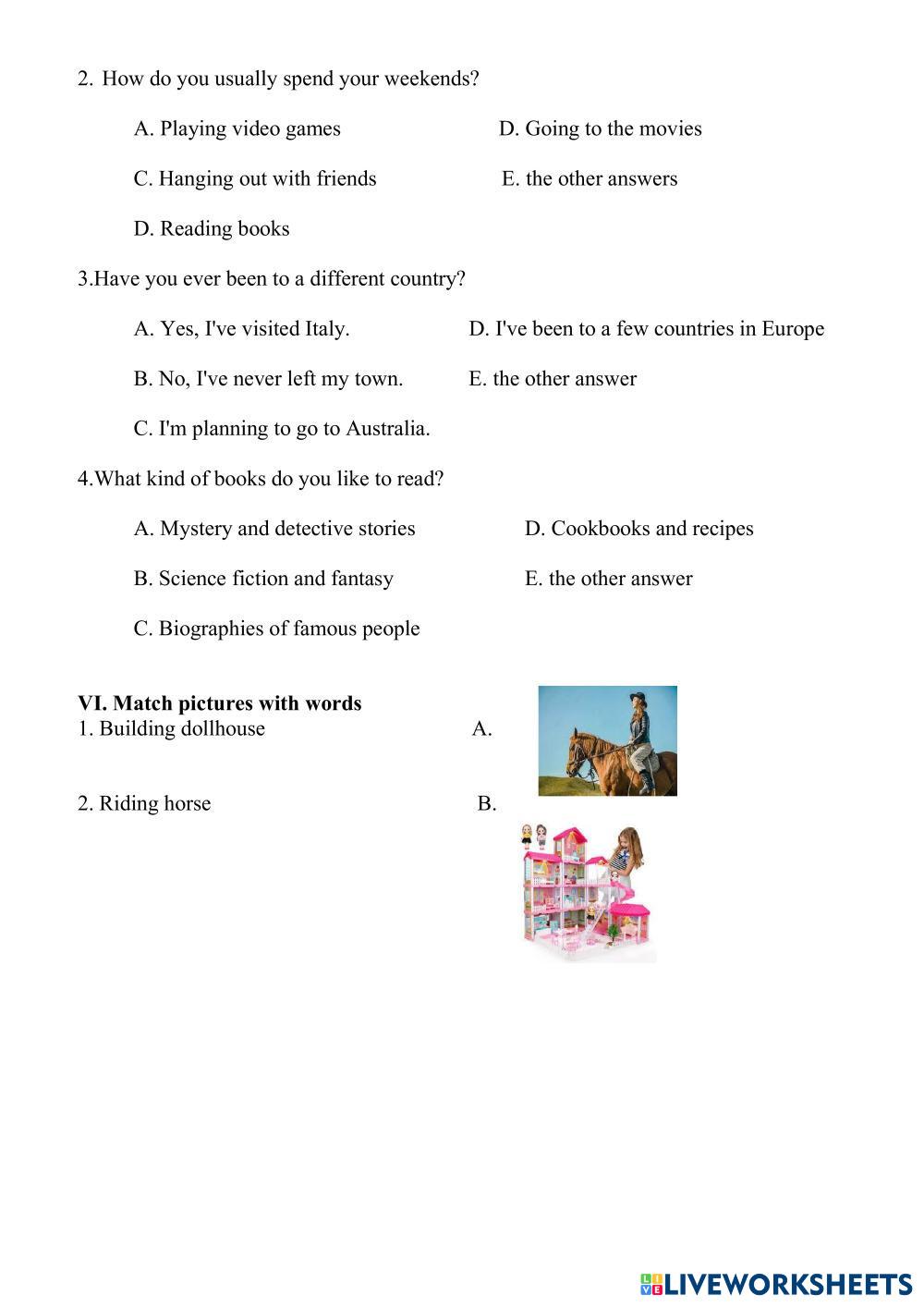 LIVEWORKSHEETS | Live Worksheets