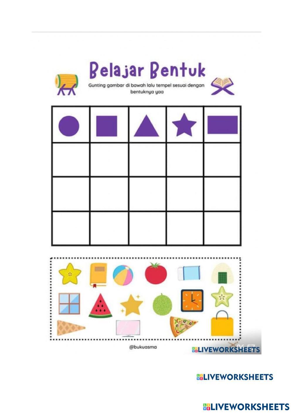 Belajar Bentuk | Live Worksheets