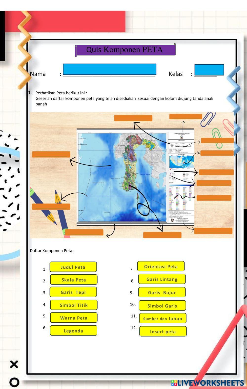 Quis Komponen Peta | Live Worksheets