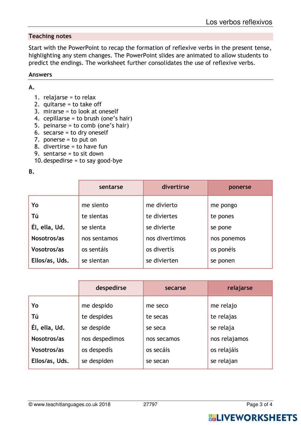 relajarse conjugation reflexive