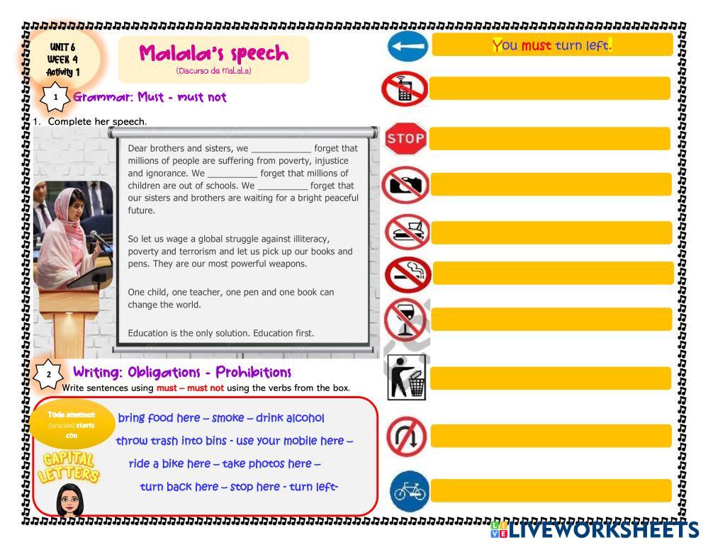 Must -Must not | Live Worksheets