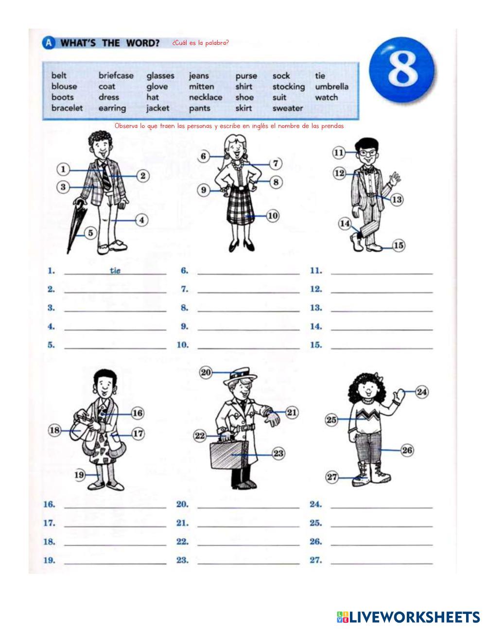 CLOTHING | Live Worksheets