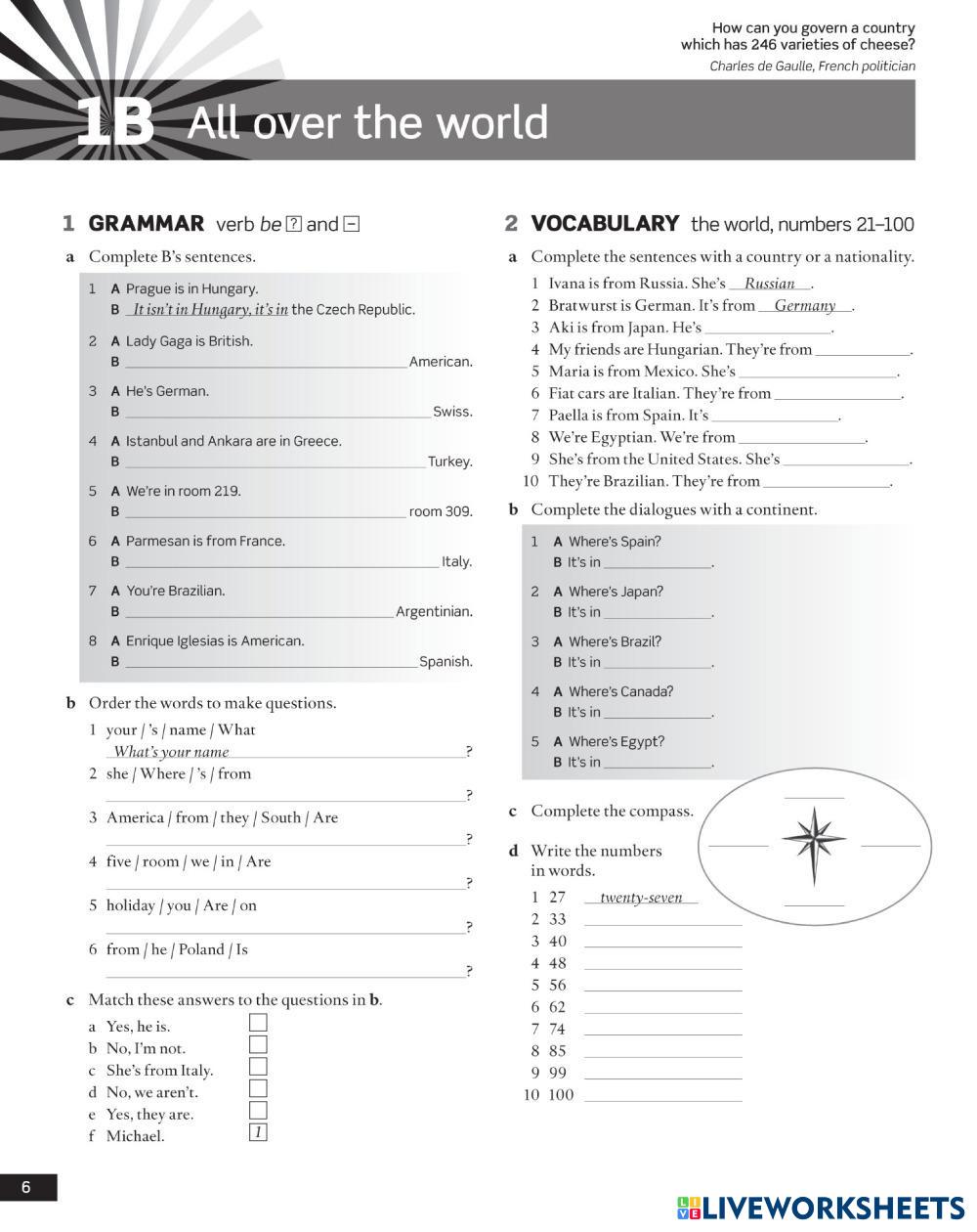 To be exercises | Live Worksheets