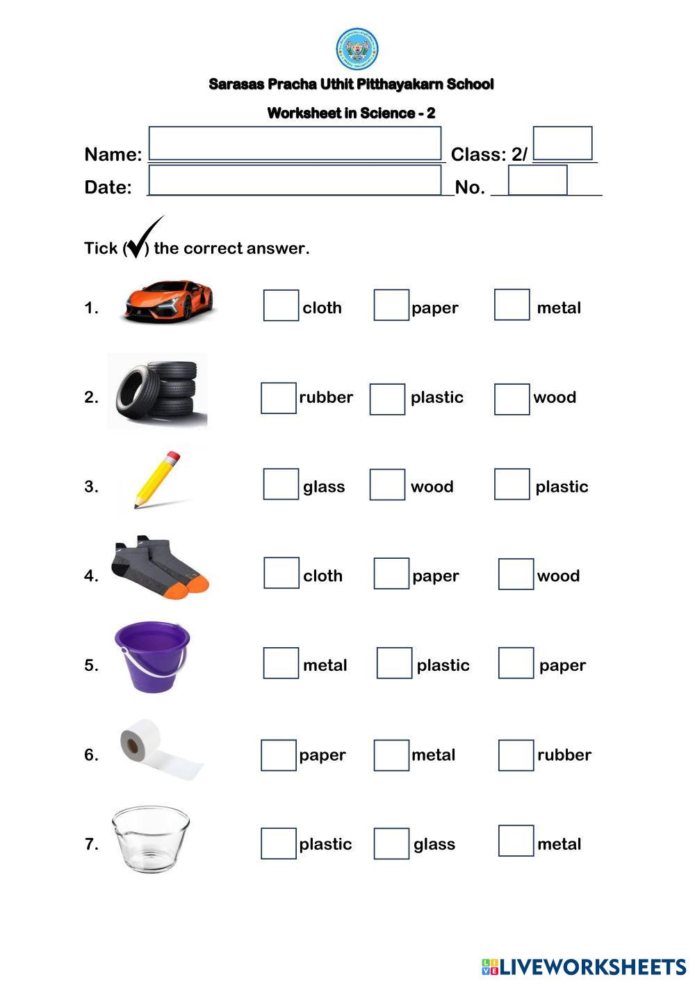 Materials | Live Worksheets