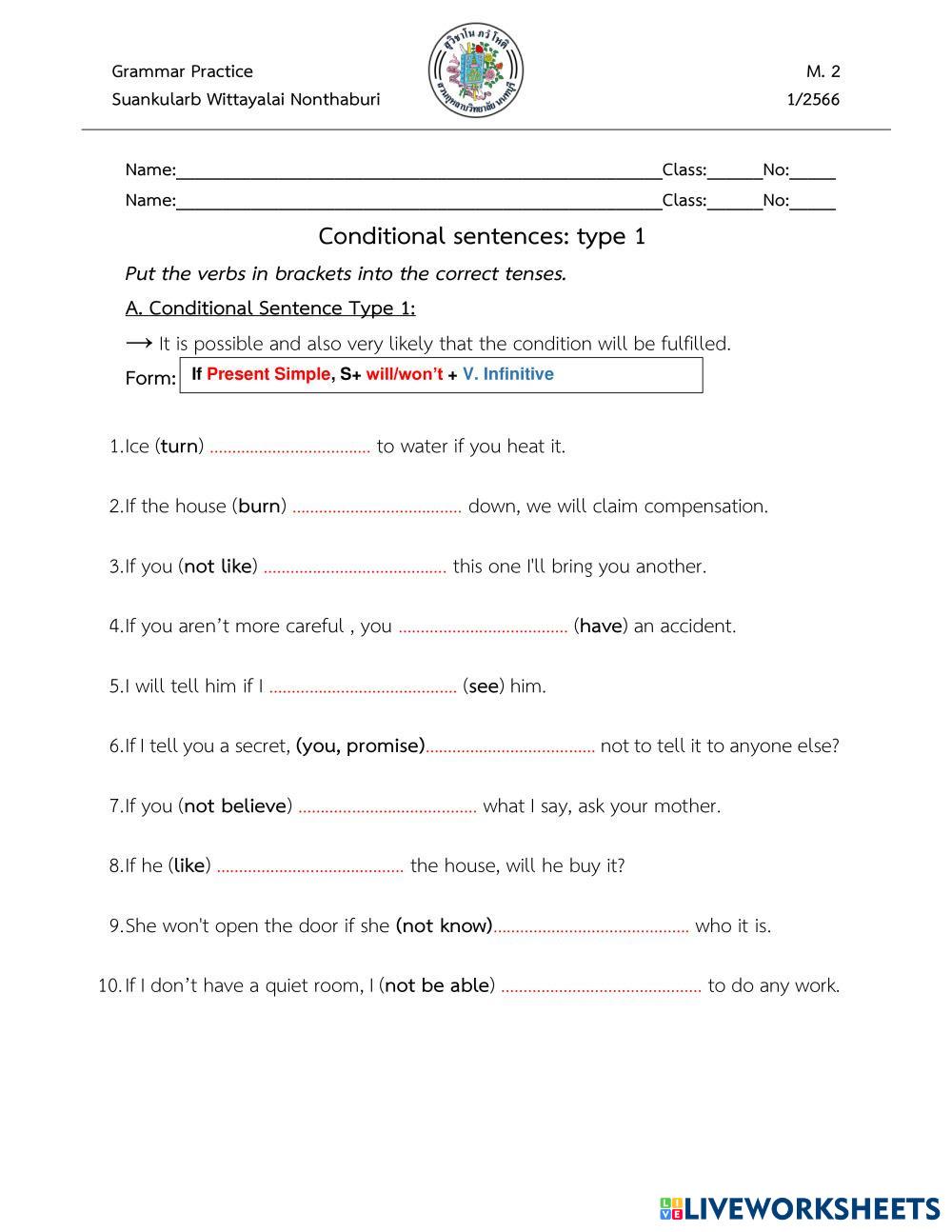 If clause Type1/2 M2 | Paphichayanan Junchom | Live