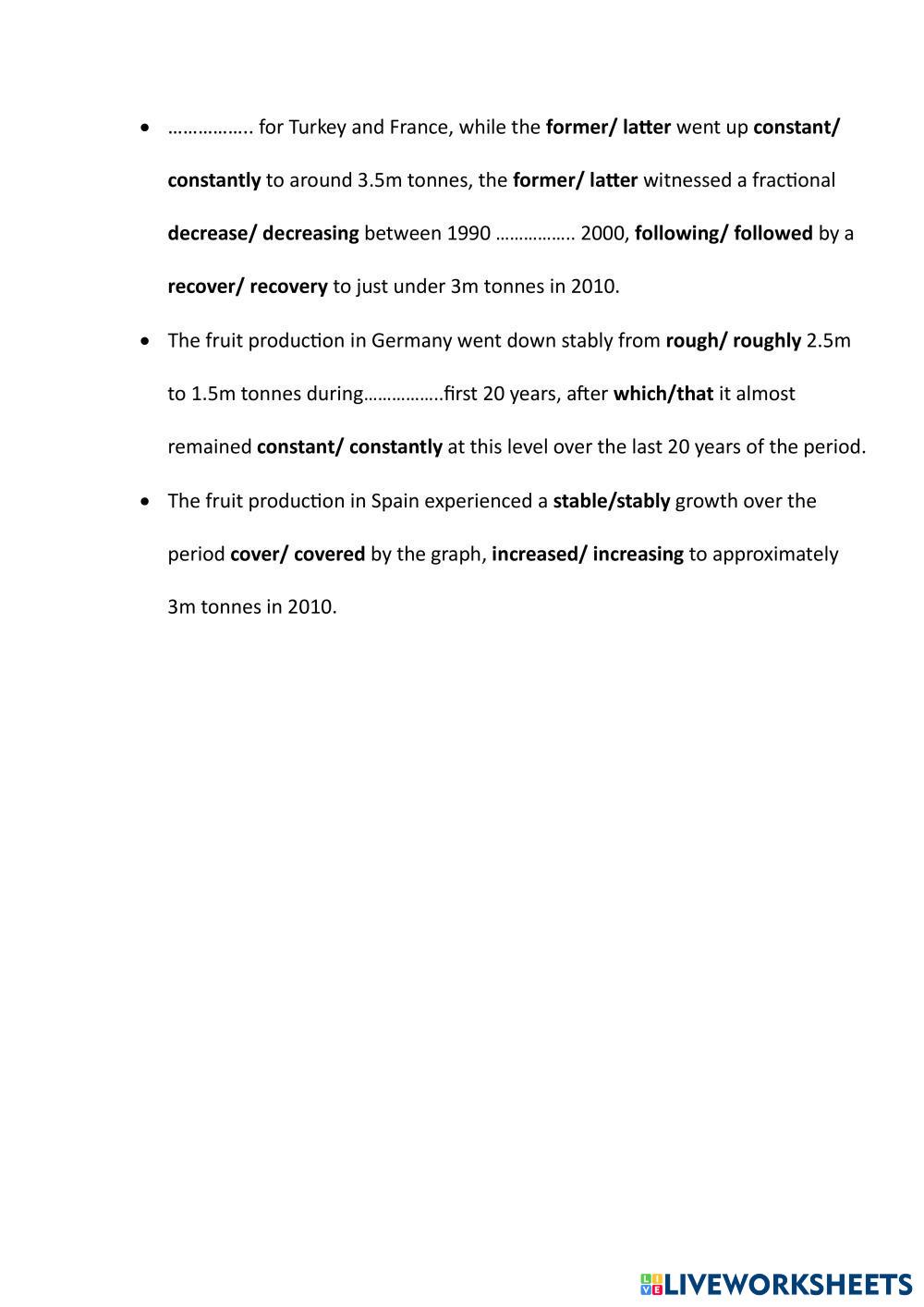 FRUIT PRODUCTION (SENTENCE STRUCTURES - simple and complex) | Live ...