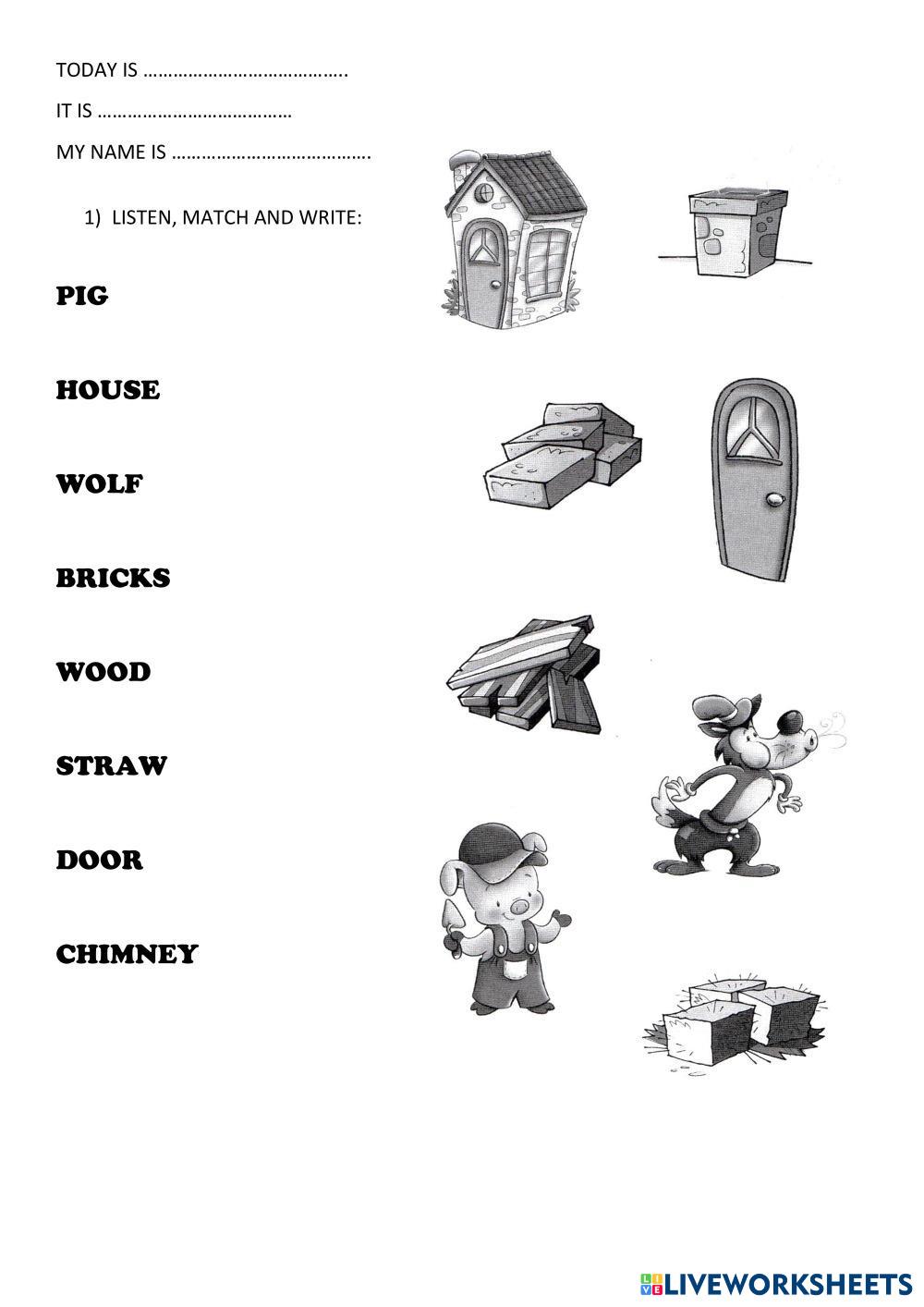 THREE LITTLE PIGS | Live Worksheets