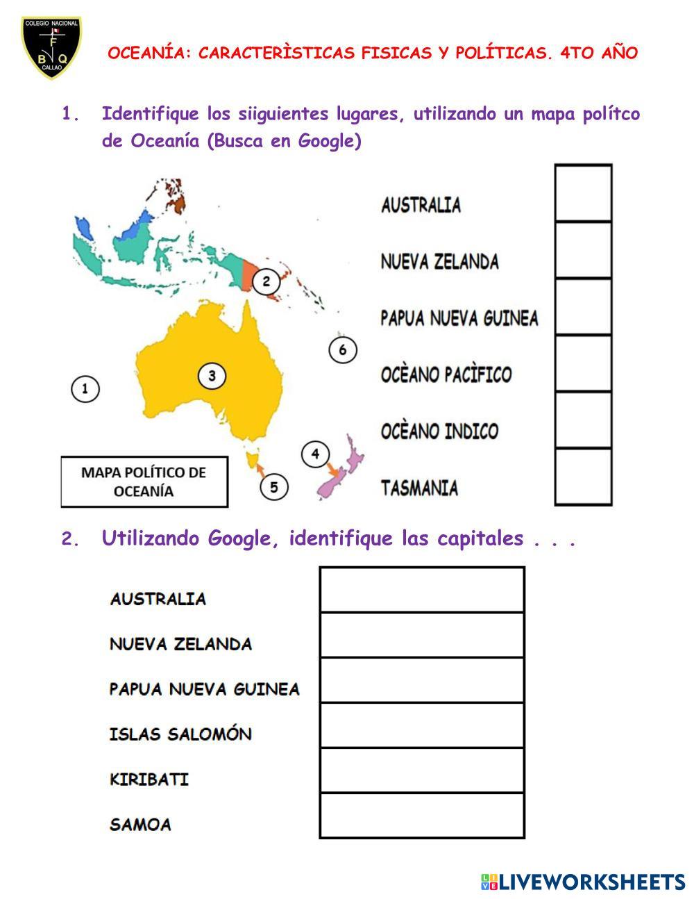 7157290 | OCEANÍA FÍSICA Y POLÍTICA | Marlene Mildred