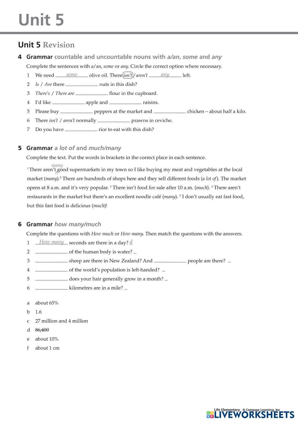 QUANTIFIERS | Live Worksheets