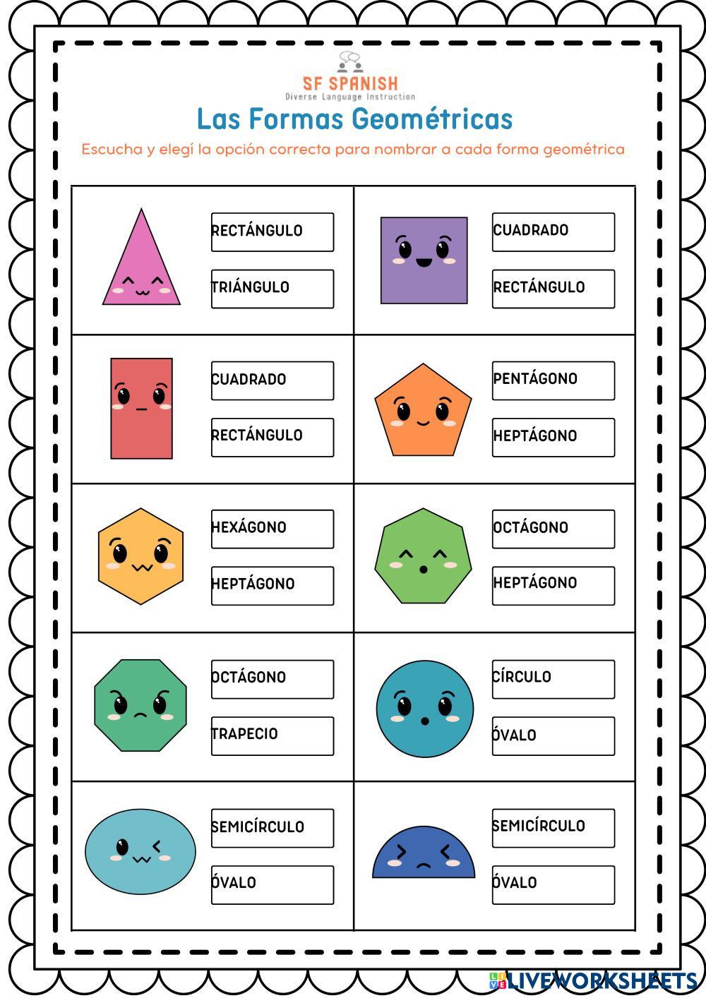 Las Formas Geom… | Free Interactive Worksheets | 7159739