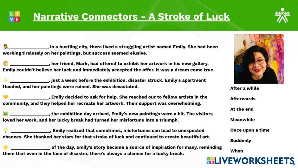 Narrative Connectors EDW7 - SENA | Live Worksheets
