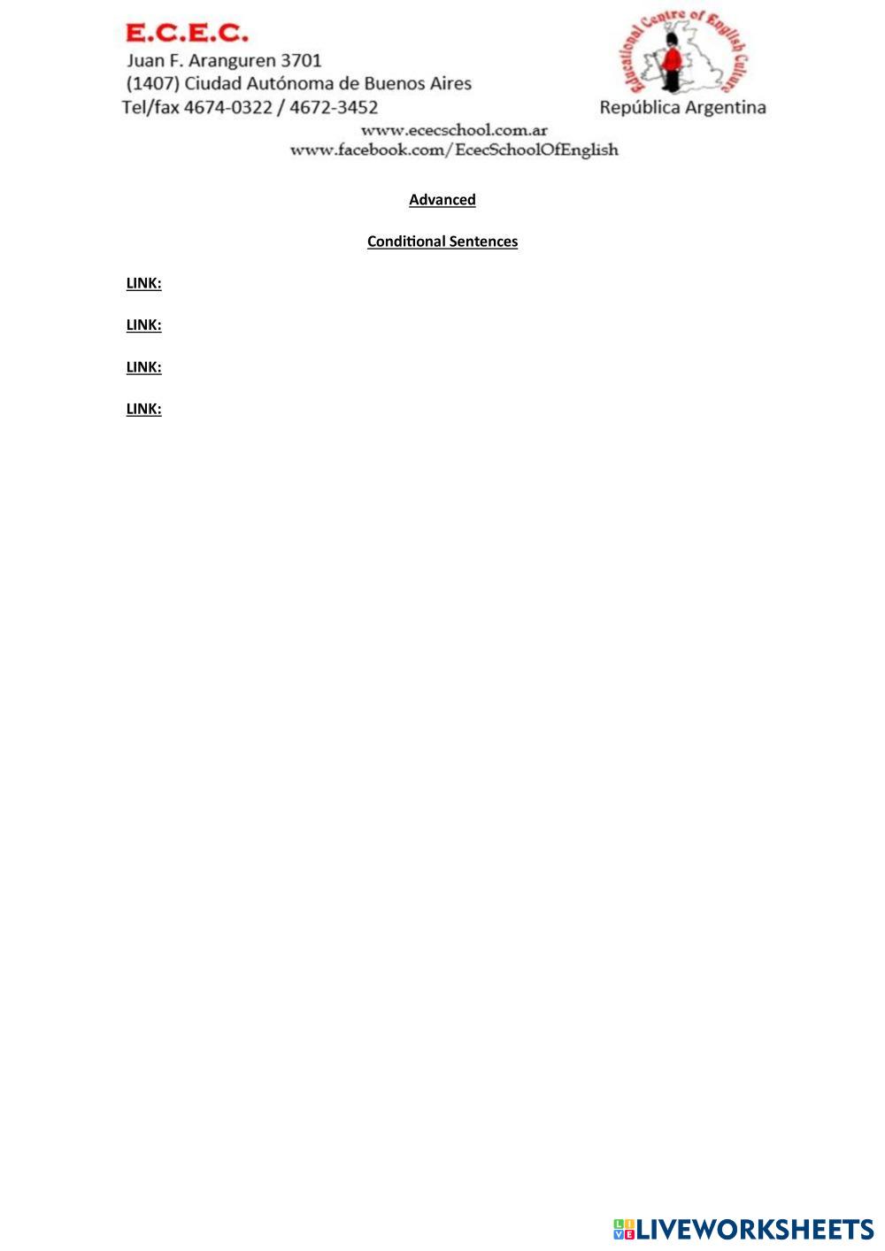 Conditional Sen… | Free Interactive Worksheets | 7163446