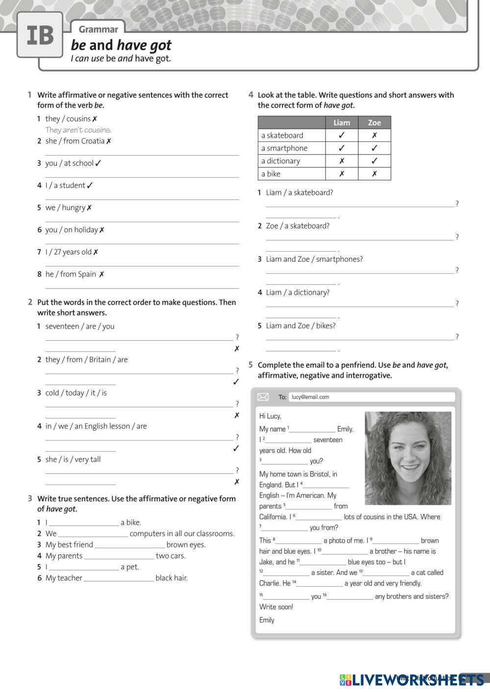 IB be/have got | Live Worksheets
