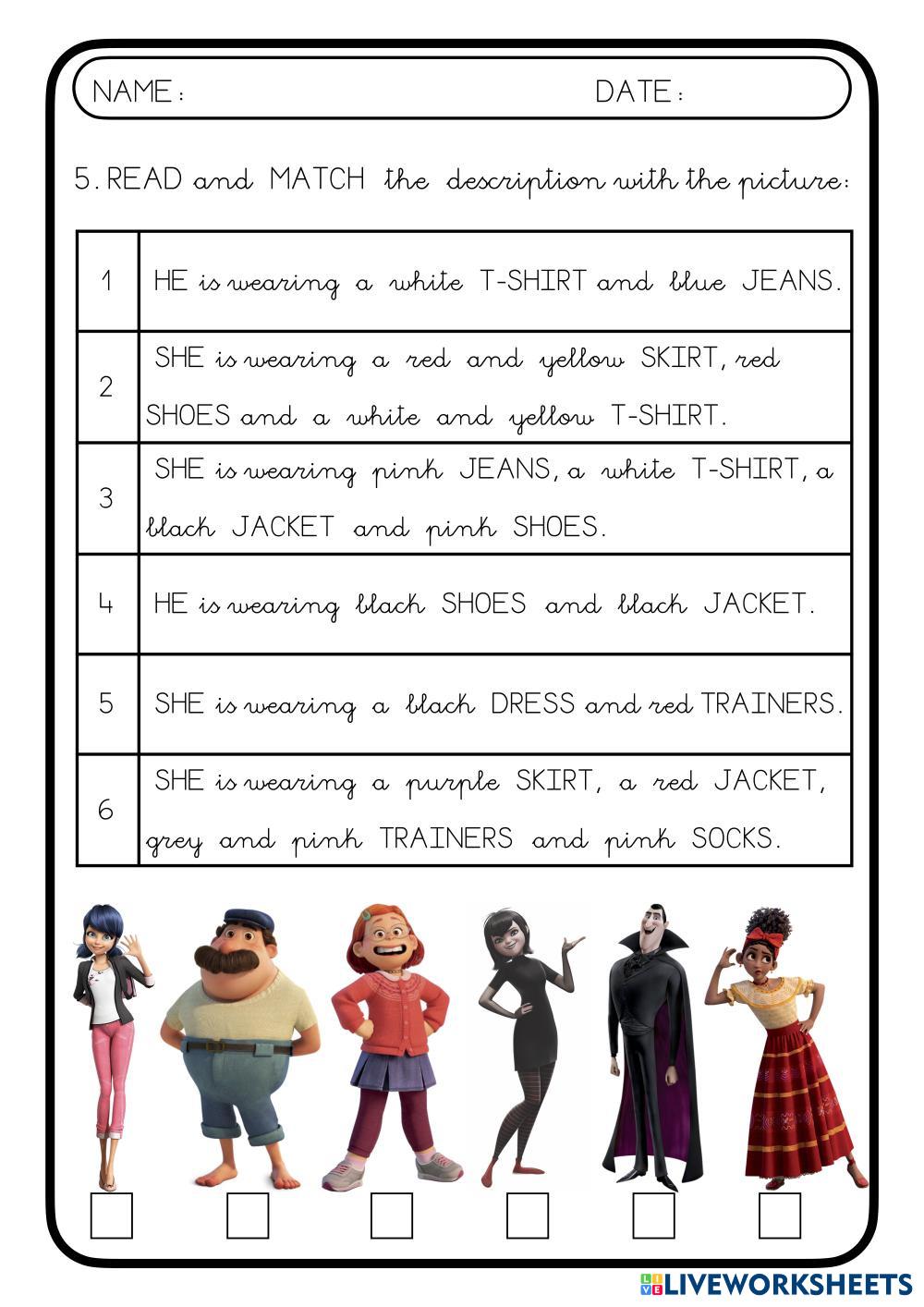 1º U5 Read Live Worksheets
