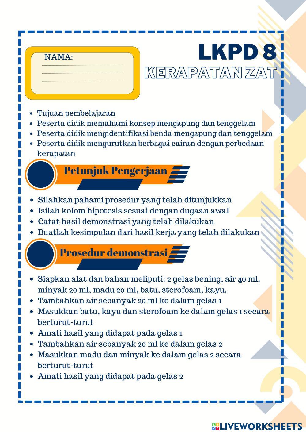 LKPD 8 | Live Worksheets