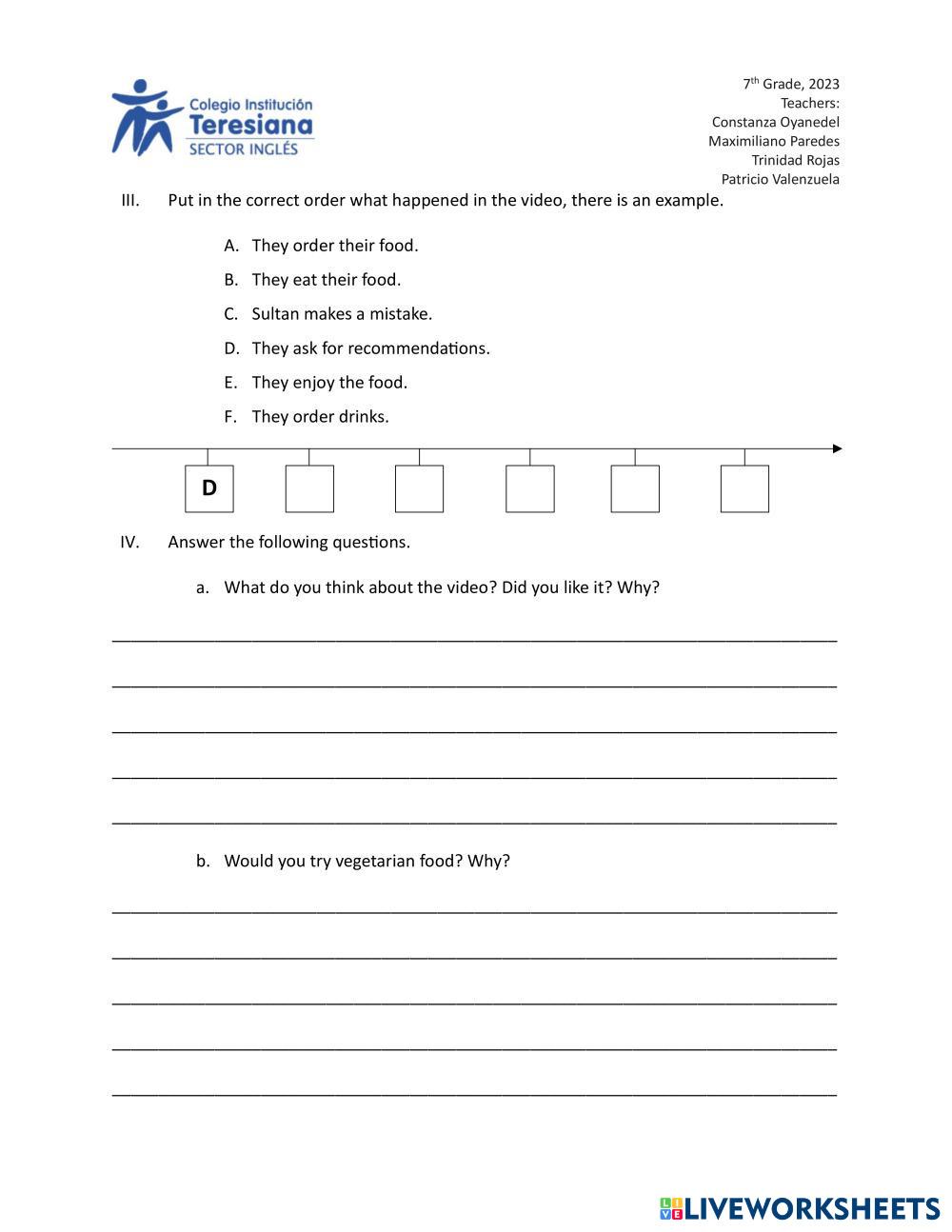 Personal Work | Live Worksheets