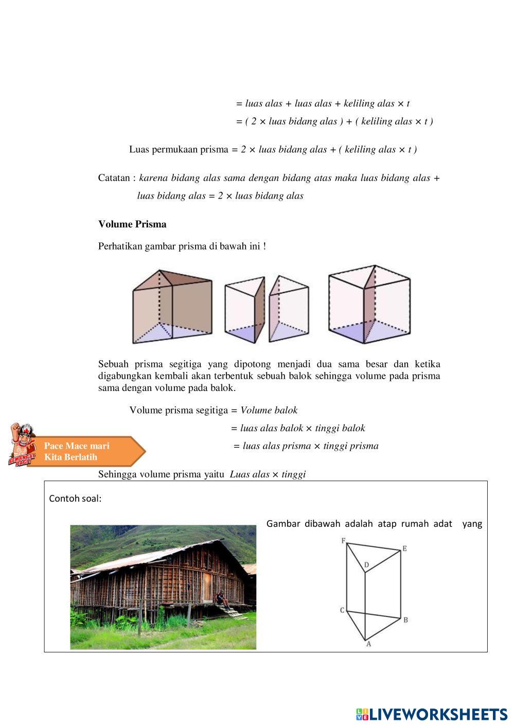 bangun ruang | Free Interactive Worksheets | 7167565