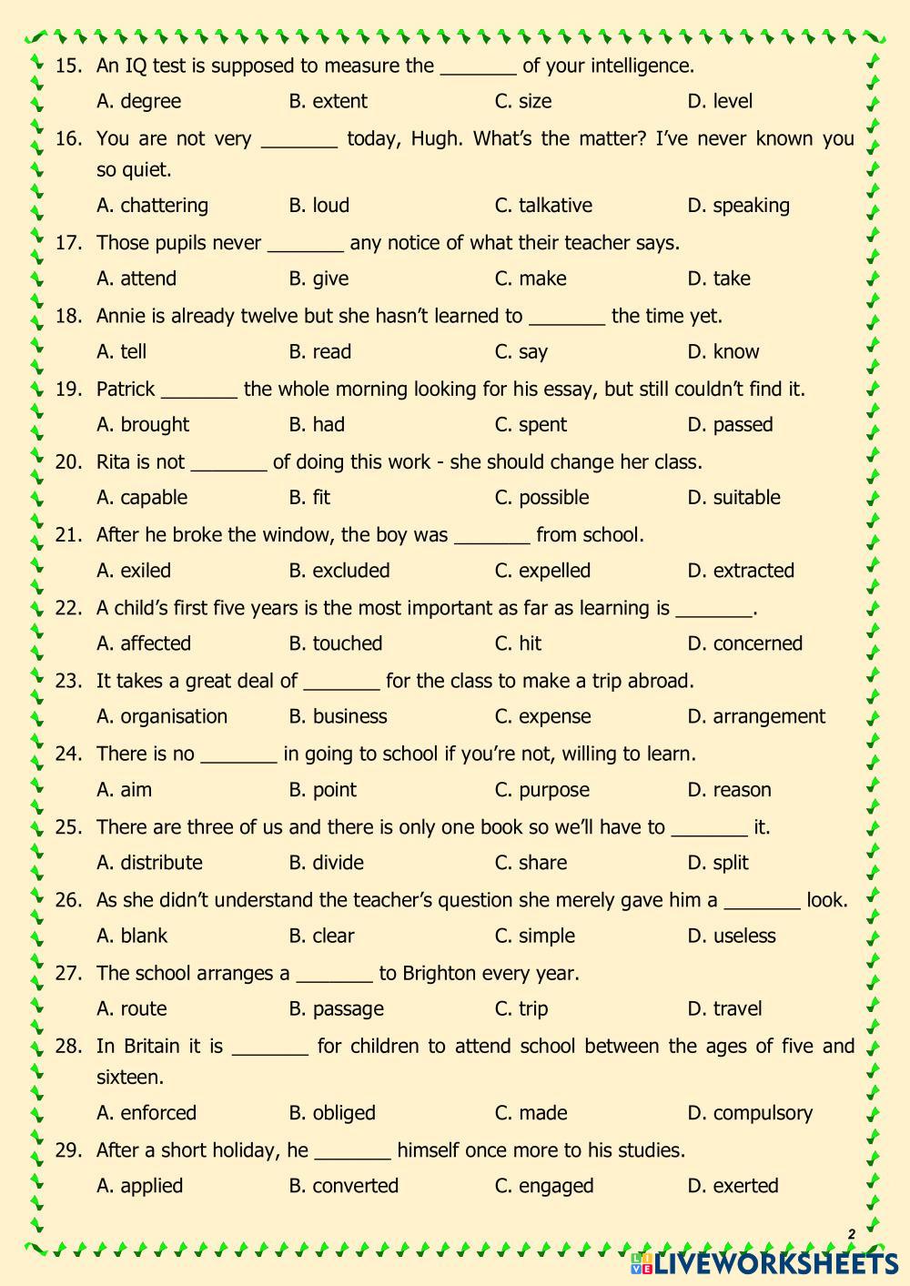 Vocabulary_Education (Pupils - Students) 7-1 7169924