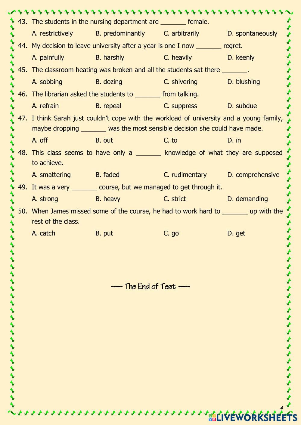 Vocabulary_Education (Pupils - Students) 7-3 | Live Worksheets