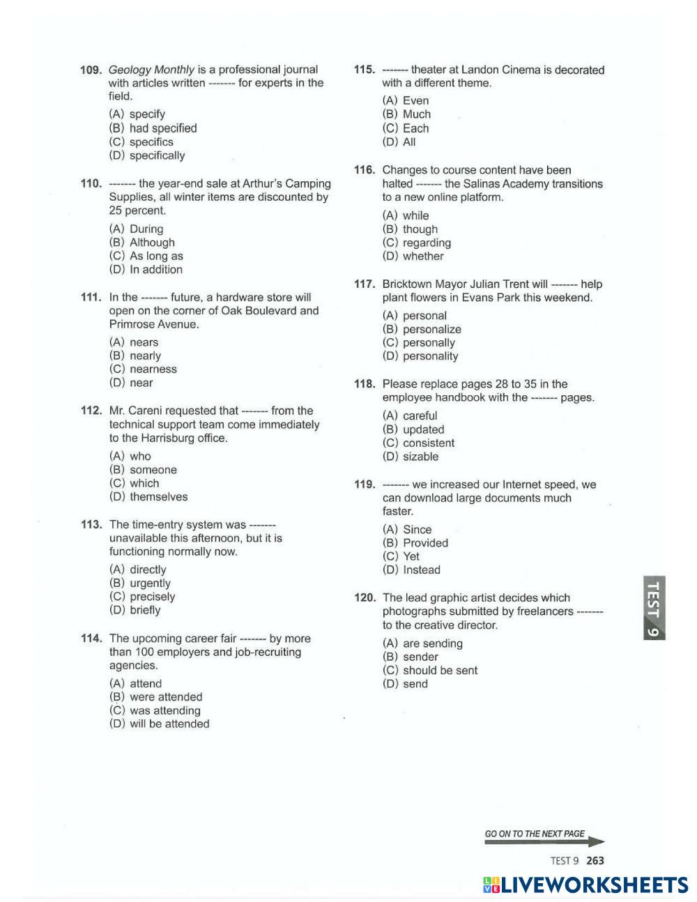 TOEIC - READING… | Free Interactive Worksheets | 7170526