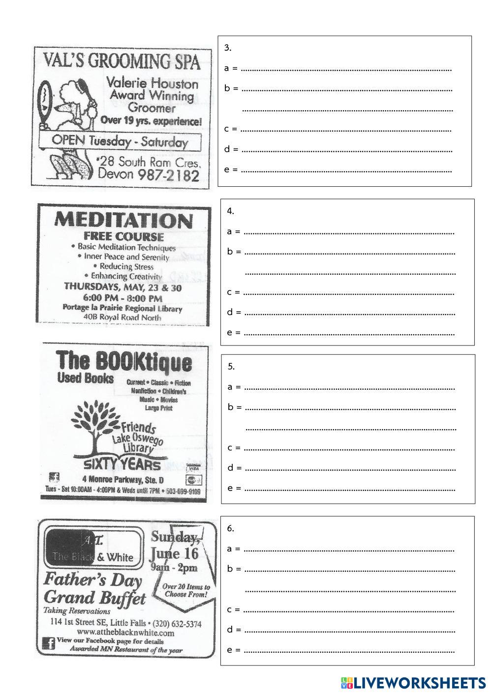 Advertisements | Live Worksheets