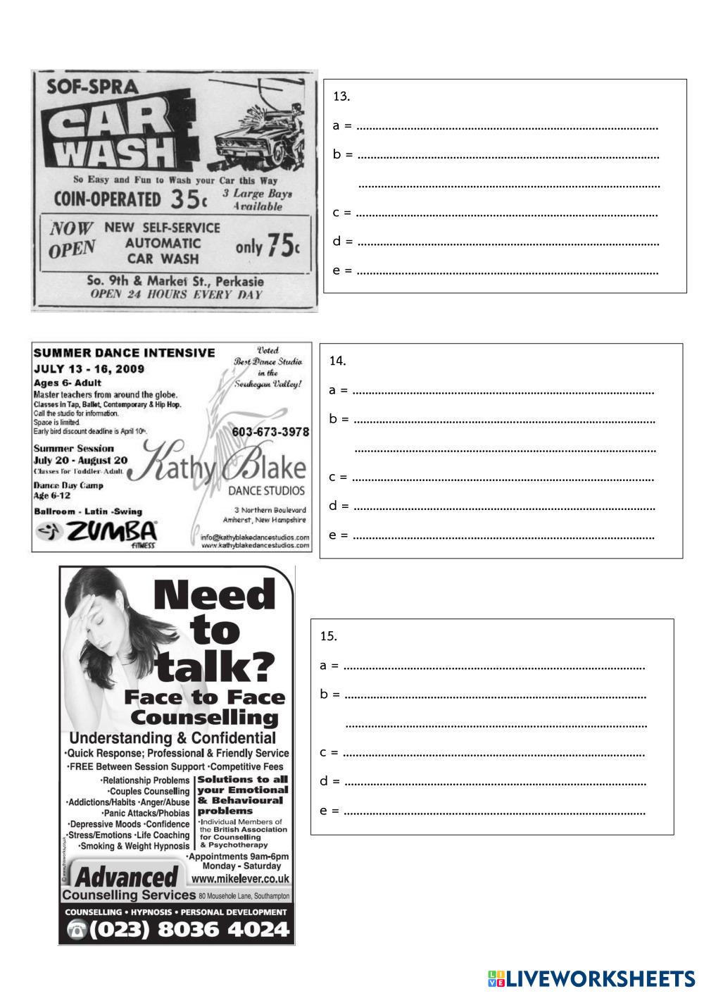 Advertisements | Live Worksheets