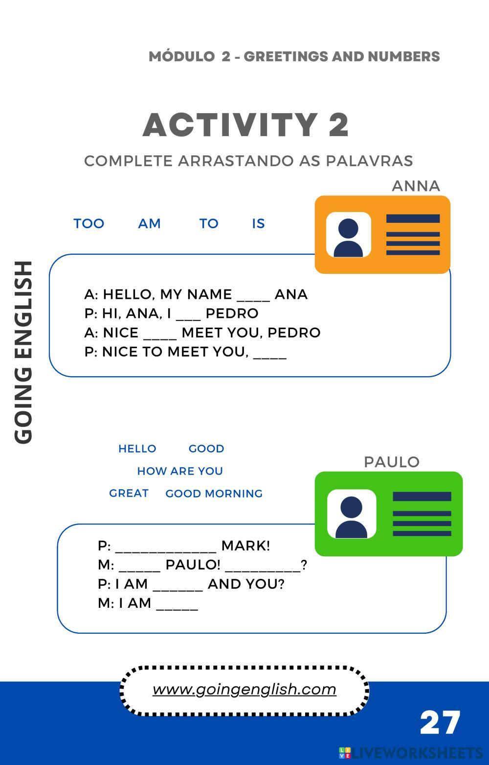 7171793 | M2 CLASS 5 - Hello, my name is... | Going