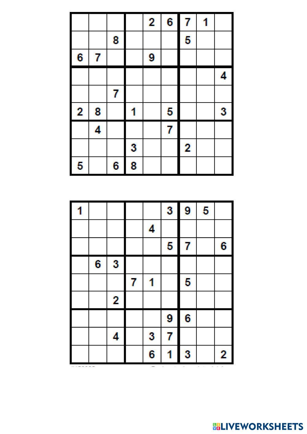 Sudoku Live Worksheets sudoku-live-worksheets