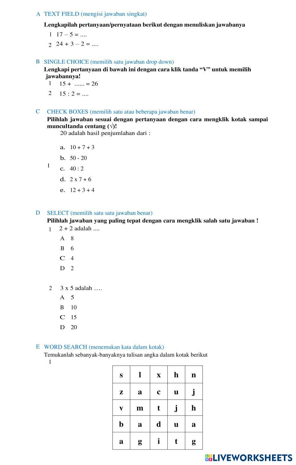 matematika | Live Worksheets