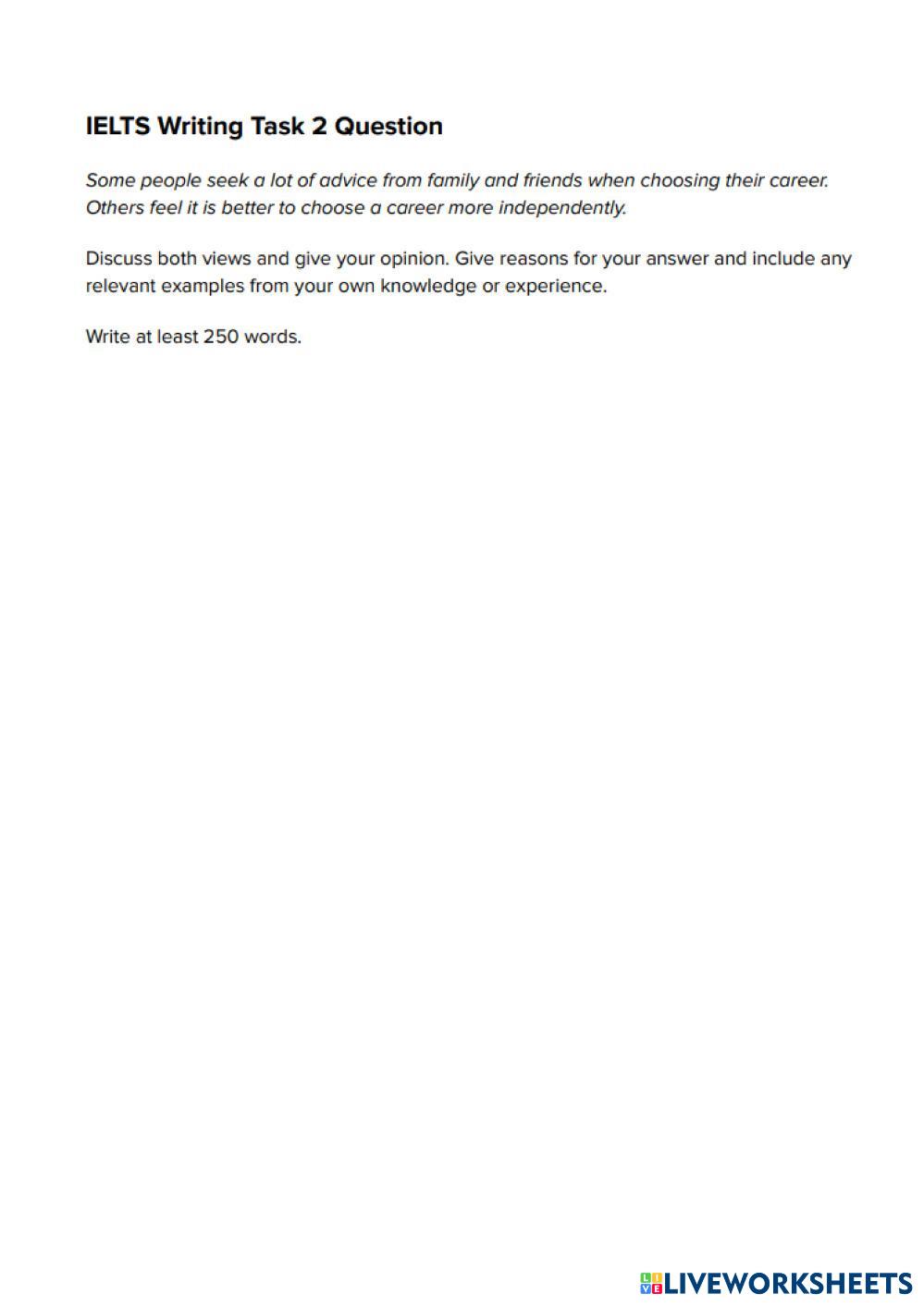 Ielts Writing | Free Interactive Worksheets | 7176109