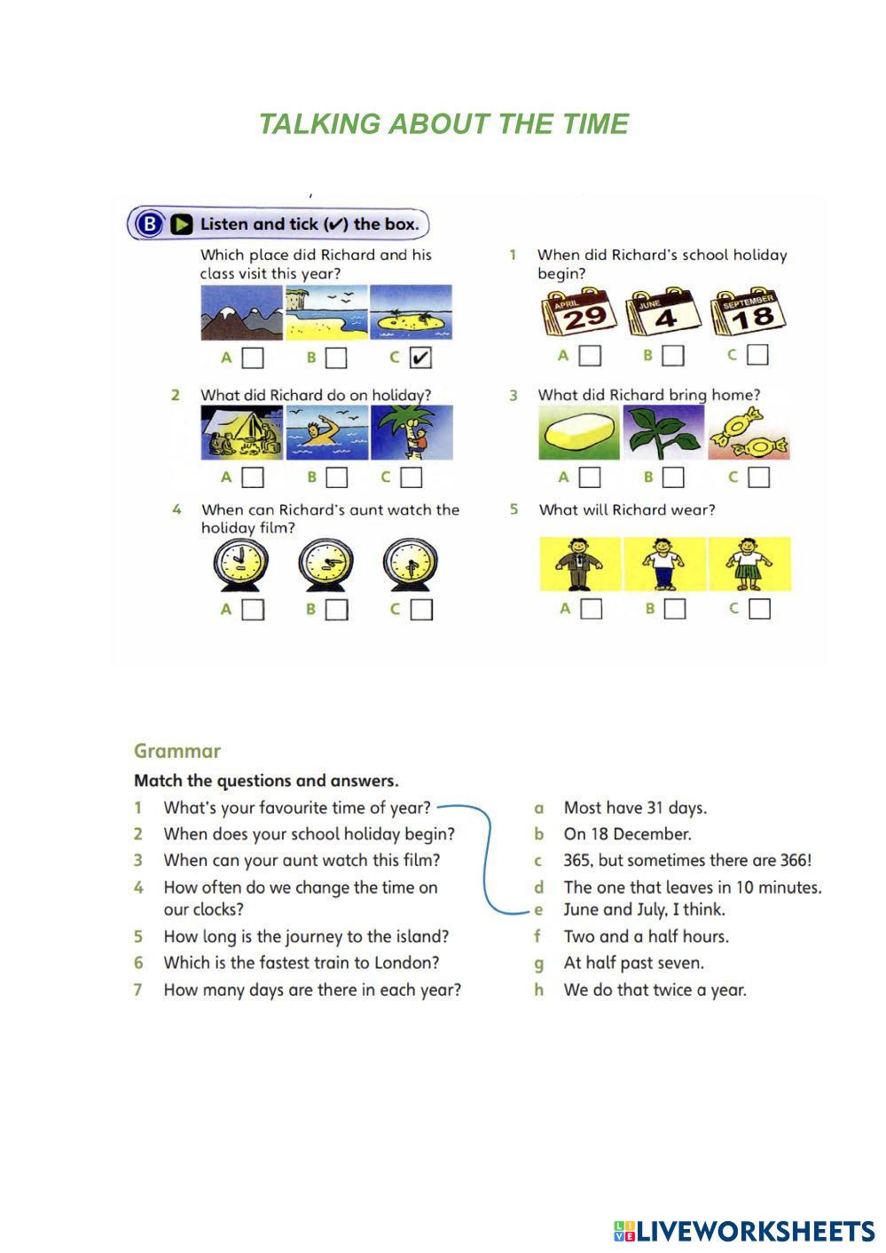 Talking about the time | chanchan229 | Live Worksheets